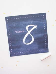 Chalkboard Table Number Cards