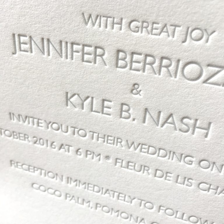 Letterpress Wedding Invitations only at Mospens Studio