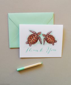 Sea Turtle Thank You Cards