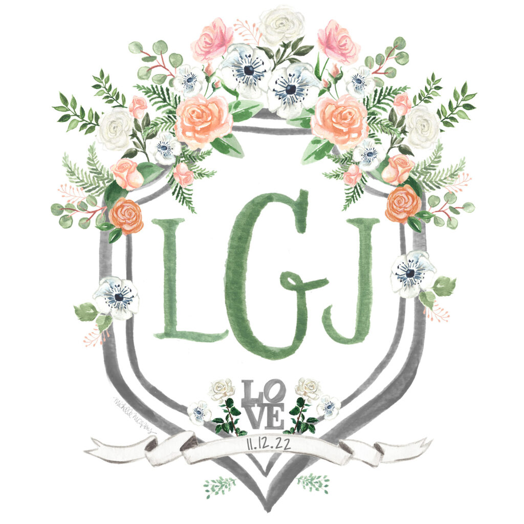 Custom Illustrated Watercolor Crest