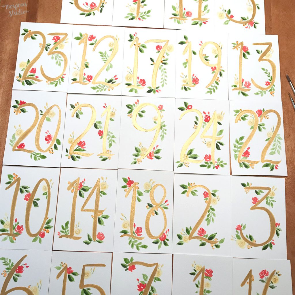 CURRENT PROJECT: PAINTED TABLE NUMBERS FOR ALEXIA
