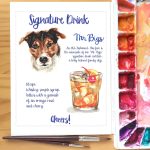 Custom Watercolor Dog Signature Drink Sign