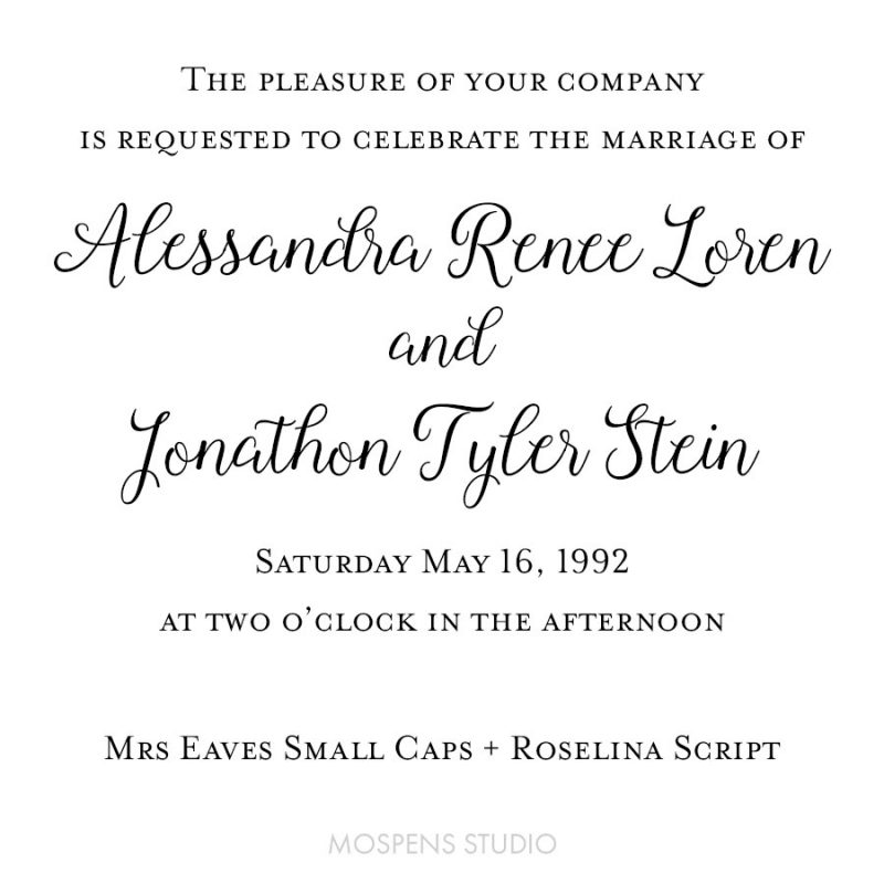 Wedding Font Combination Ideas