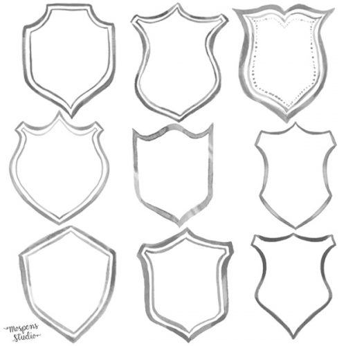 Semi Custom Personalized Watercolor Crest